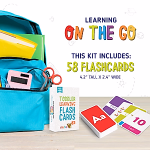 merka Toddler Flash Cards ABC Flash Cards Toddler Learning Flash Cards Preschool Homeschool Curriculum Kit Practice Book Sticker Set and Posters Learning Letters Numbers Shapes and Colors