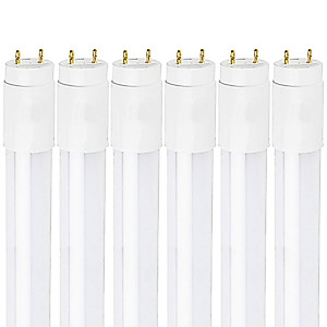LUXRITE 3FT LED Tube Light, T8, 16W (25W Equivalent), 3000K Soft White, 1600 Lumens, Fluorescent Light Tube Replacement, Direct or Ballast Bypass, ETL Listed (6 Pack)
