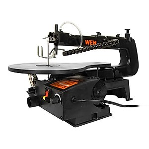 WEN 16-Inch Two-Direction Variable Speed Scroll Saw Bundle with Foot Pedal Switch