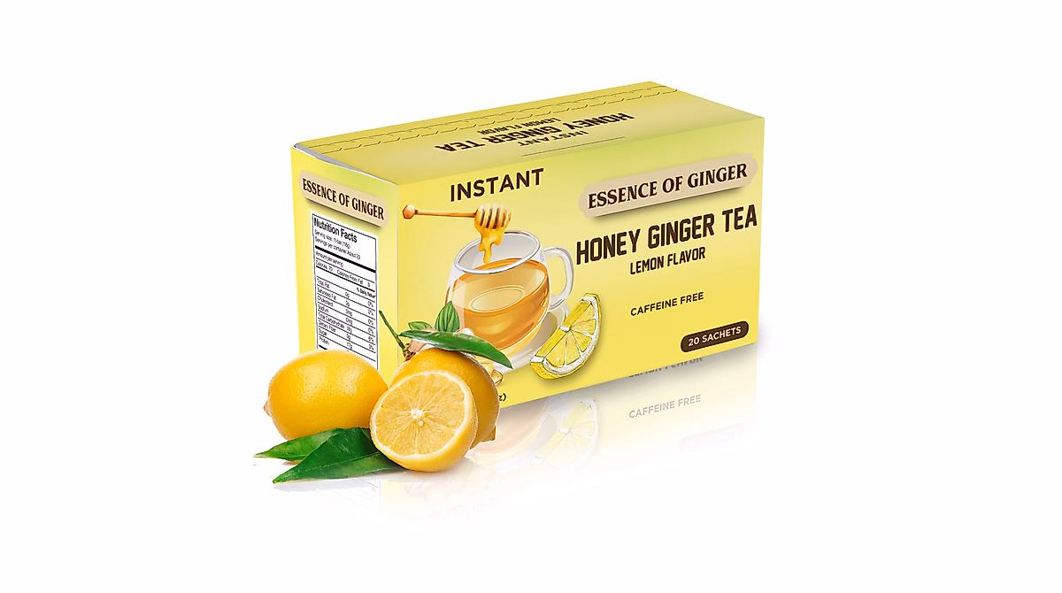 Natural Honey Lemon Ginger Herbal Tea 20 Sachet Packets Instant ...