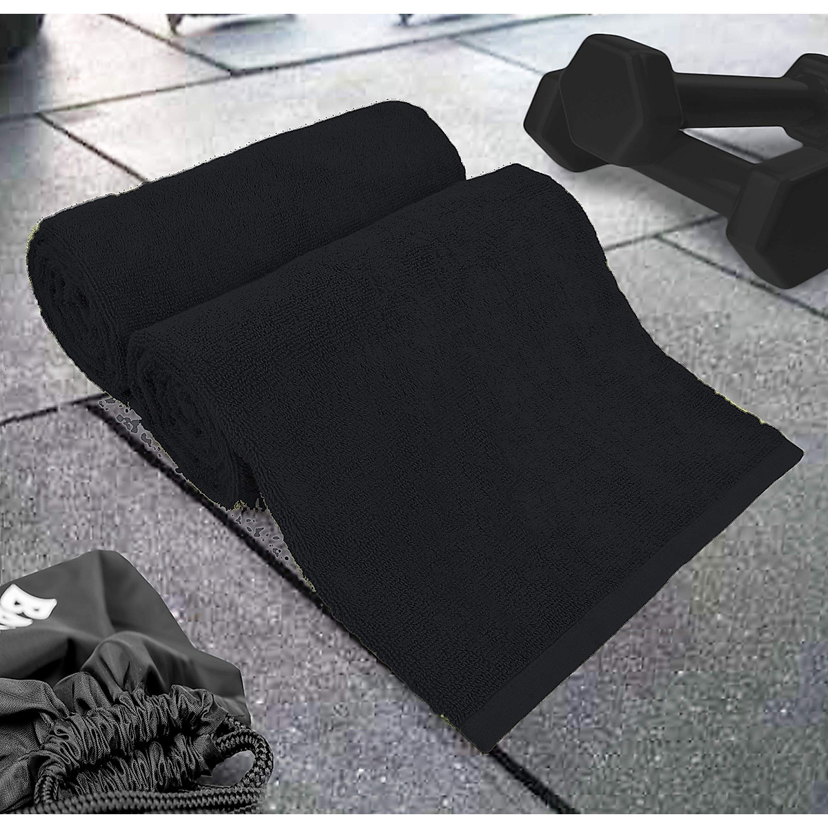 GLAMBURG 100% Cotton 6 Pack Bath Towel Set, Ultra Soft Bath Towels 22x44, Towels for Gym Yoga Pool Spa, Quick Drying & Highly Absorbent - Light Grey