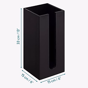 Navaris Bamboo Toilet Paper Storage - Narrow Free Standing Toilet Paper Holder Tower Organizer for Bathroom - Storage for 3 Toilet Rolls - Black