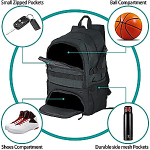 Goloni | Large soccer backpack bag with shoe and ball compartment, soccer backpack, baseball, softball, volleyball sport bag, travel gym backpack, basketball training equipment Water Resistant