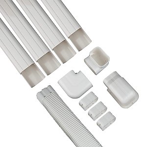 Forestchill 4" W x 16.5ft L Decorative PVC Line Set Cover Kit, Tubing Covers for Mini Split Air Conditioner, Heat Pump System and Central AC