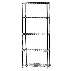 Shelving Inc. 12" d x 30" w x 72" h Chrome Wire Shelving with 5 Shelves