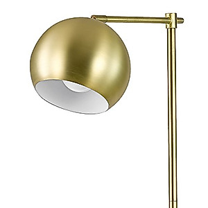 Globe Electric 12915 60" Floor Lamp, Gold, Satin Finish, in-Line On-Off Switch, Floor Lamp for Living Room, Floor Lamp for Bedroom, Home Improvement, Reading Lamp, Home Office Accessories, Floor Lamp