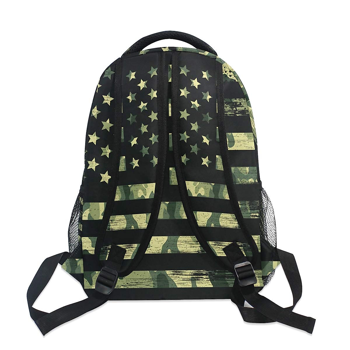 American Flag Camouflage Grunge Backpacks Travel Laptop Daypack School Bags for Teens Men Women