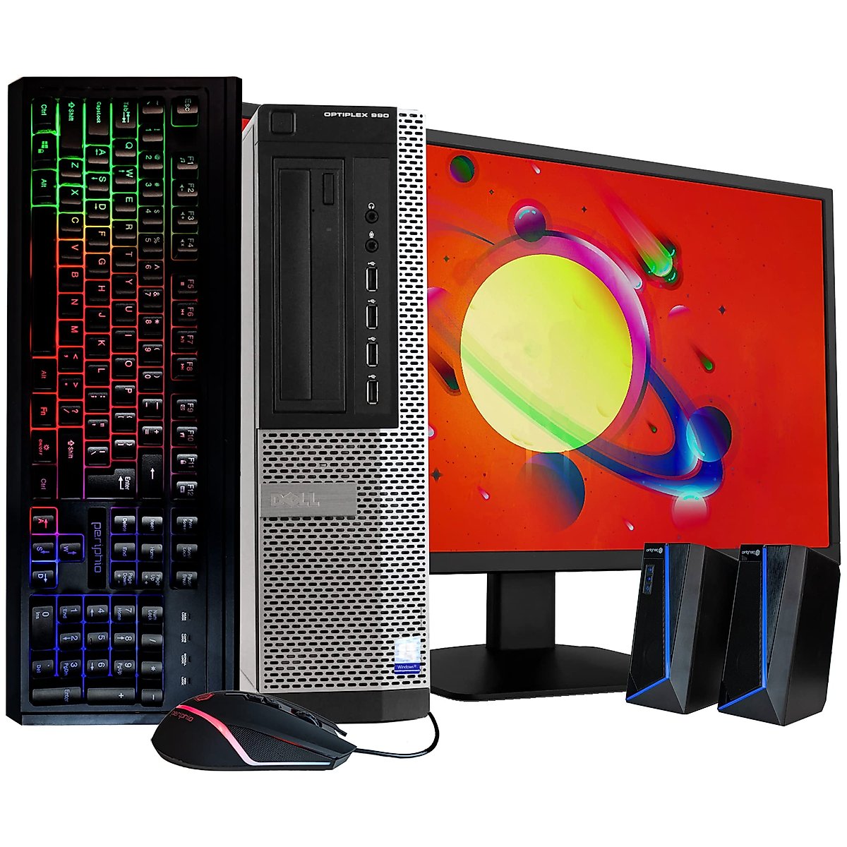 Dell Optiplex 990 Desktop Computer PC, Intel Quad-Core i5, 2TB HDD Storage, 16GB DDR3 RAM, Windows 10 Pro, DVD, WiFi, 20in Monitor, RGB Productivity Bundle (Renewed)