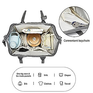 OUSIJOJO Diaper Bag Backpack Diaper Bags for Baby Girl Boy Baby Diaper Changing Backpacks Maternity Diaper Bags Mommy Nappy Bag,Gray