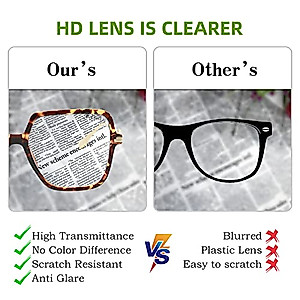 QxAiVMin Oversized Square Reading Glasses for Women, Large Frame Blue Light Blocking Compuer Readers, Big Rimmed Reading Glass