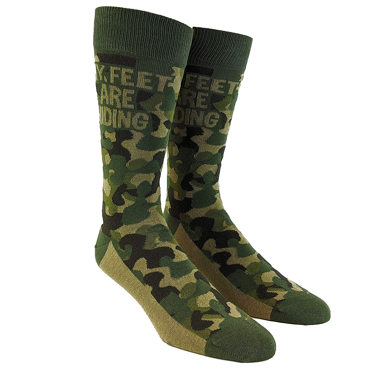 Crazy Dog T-Shirts Mens My Feet Are Hiding Socks Funny Saying Camo Army Gag Gift Cool Hunting Novelty Present Graphic Footwear