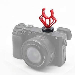 2PCS On Camera Microphone Shock Mount Holder Bracket Brackets 1/4'' Screw Female Mount for RODE VideoMicro,MM1,VXR10,MCM-1,M80 Mini Cardioid Shotgun Microphone,Aluminium Base