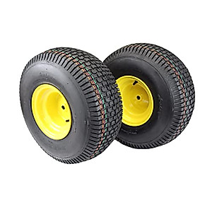 (Set of 2) 20x8.00-8 Tires & Wheels 4 Ply for Lawn & Garden Mower Turf Tires w/ Keyed Hub Wheel