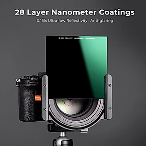 K&F Concept 100 x 100mm ND1000 (10 Stop) Square Filter Ultra Slim HD 28 Multi-Layer Coatings Neutral Density Import AGC Optical Glass with Filter Bag