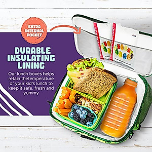 Kids’ Lunch Bag With Water Bottle By ToyToEnjoy- Insulated Lunch Bag With Adjustable Shoulder Strap & Bottle Holder- Boys & Girls’ Thermal Meal Tote For School- Durable Lunch Box Set, Dinosaur