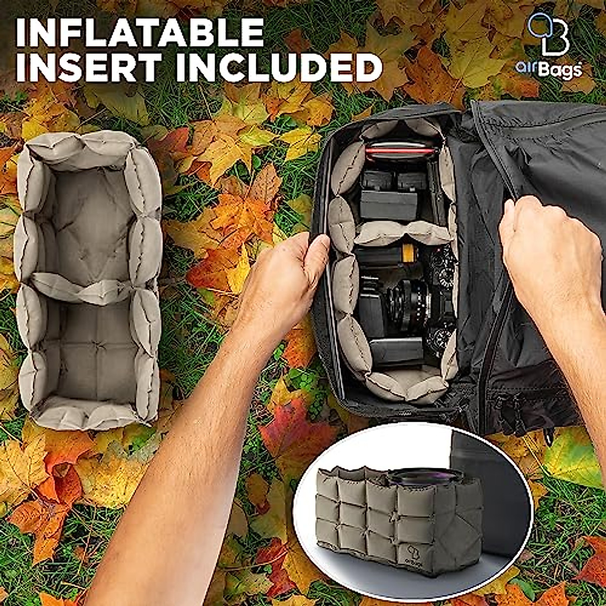 AirBags 25L Packable Backpack, Ultra Lightweight Daypack for the Gym, Carry On Backpack, Water Resistant Foldable Bag, Backpack for Traveling on Airplane, Outdoor Collapsible Backpack