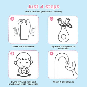 T&T Direct Kids U Shaped Toothbrush with Silicone Brush Head Whitening Massage Toothbrush U-Type Toothbrush Whole Mouth Toothbrush with Handle for Kids 2 Pack