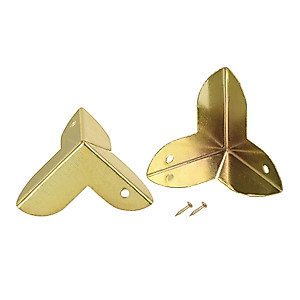 uxcell 23x23x23mm Metal Box Corner Protectors Edge Guard, Gold Tone 12pcs