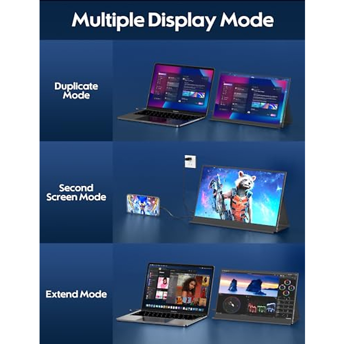 ZSCMALLS Portable Monitor Upgraded Ultra Slim&Lightweight Metal Frame 15 Inch IPS HDR 1080P HD Eye Care Screen USB C Gaming Monitor for Laptop/PC/Cellphone/Switch/PS3-4/Xbox/Raspberry Pi