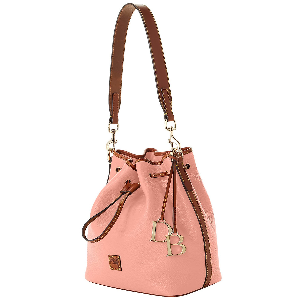 Dooney & Bourke Handbag, Pebble Grain Drawstring - Pale Pink