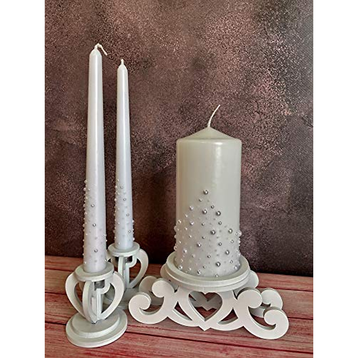 Unity Candle Holder-Unity Candle Stand-Unity Candle Holder Set-Pillar Candle Holder-Wedding Gift -Ceremony Decoration-Wedding Centerpiece