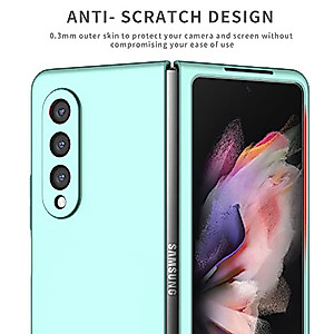 SHIEID Samsung Z Fold 3 Case, Z Fold 3 Case Ultra-Thin Phone Case Protective Cover for Samsung Galaxy Z Fold 3 5G Fashion PC Back Cover, Sky Blue