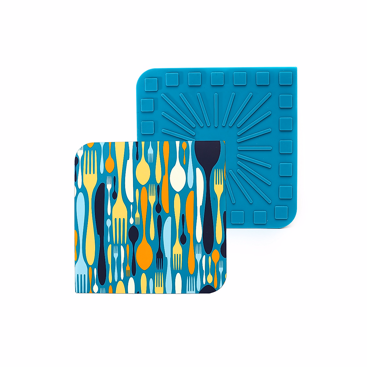 Modgy Silicone Trivets for Hot Dishes, Pots, Pans Decorative for Kitchen Counter-Tops Heat Resistant Pad Utensil Rest Mat Coaster, Kookin