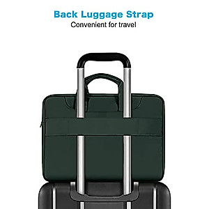 MOSISO 360 Protective Laptop Shoulder Bag Compatible with 17-17.3 inch Dell XPS/HP Pavilion/Ideapad/Acer/Alienware/HP Omen,Matching Color Sleeve with Belt, Emerald Green