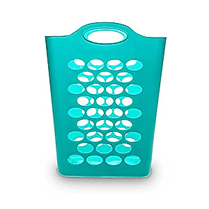 SEDLAV Hamper, Laundry Basket Plastic, Turquoise, 20”, Hampers For Laundry, Dirty Clothes Hamper, Storage For Clothes