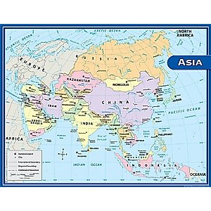 Teacher Created Resources Asia Map Chart, Multi Color (7652)