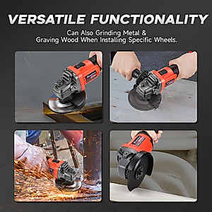 Mxmoonfree 4-1/2" Cordless Angle Grinder, Electric Angle Grinder Compatible with Dewalt Battery (Battery Not Included) for Grinding, Cutting, Polishing and Carving, Tool Only