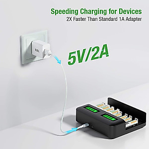 EBL USB Wall Charger, 5V 2.1A Charger Adapter(Model: M5129) for EBL Charger Power Supply (Model: C9008 C9010N 6828 FY-408 FY-409 6201) and iPhone, Galaxy, HTC, LG, Table, Motorola and More