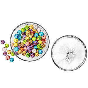 Crystalia Decorative Glass Candy Jar with Lid, Crystal Cut Small Candy Dish for Office Desk or Home, Cute Glass Sweet Cookie Container, Elegant Candy Service Buffet, Glass Sugar Canister