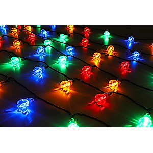 Christmas Concepts® 20 2m/6.6ft LED Retro Multi Coloured Petal String Lights – Battery Operated Static Christmas Fairy Lights with 30cm Lead Wire