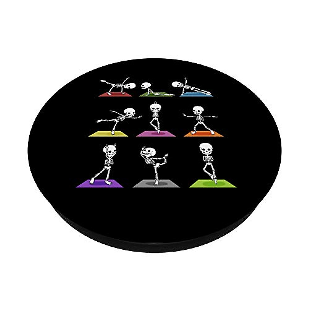 Funny Skeleton Yoga Halloween PopSockets PopGrip: Swappable Grip for Phones & Tablets
