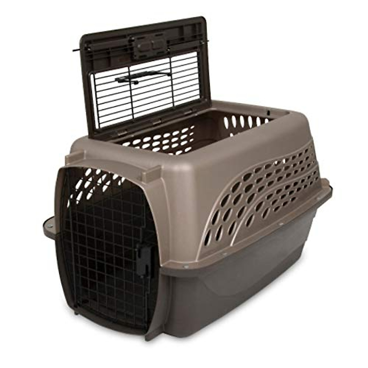 Petmate Two-Door Small Dog Kennel & Cat Kennel (Top Loading or Front Loading Pet Carrier, Great for Small Animals, Made with Recycled Materials, 24 inches in Length) For Pets up to 15 Pounds