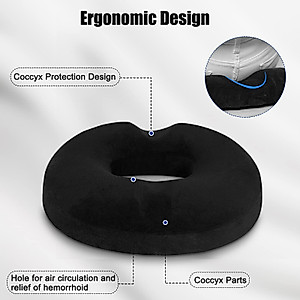 HOMCA Travel Pillow, Portable Head Neck Rest Inflatable Pillow from, Design for Airplanes, Cars, Buses, Trains, Office Napping, Camping - Includes Free Eye mask