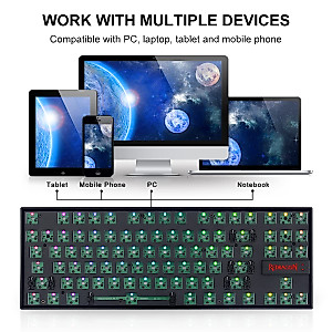 Redragon BBK552 Custom Gaming TKL Mechanical Keyboard Kit – 80% 87 Keys DIY RGB Fully Modular Keyboard - USB Wired Barebones Tenkeyless Keyboard HOT SWAPPABLE 3pin/5pin Switch, Black