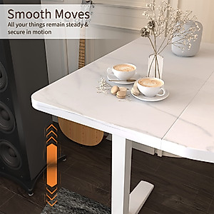 Monomi Height Adjustable Electric Standing Desk, 55 x 28 Inches Stand up Desk, Sit Stand Home Office Computer Desk(White Frame+Marble White Top)