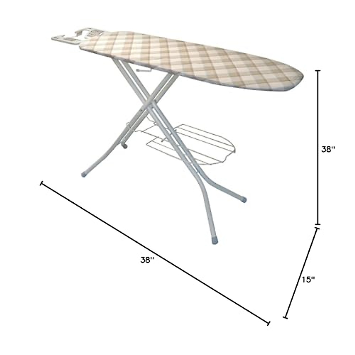 Polder 38 in. H Steel Ironing Board with Iron Rest Pad Included