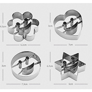 Duofan Cookie Cutters Stainless Steel Baking Set Biscuit Molds for Baking Metal Kitchen Baking Modeling Tools 4 Pieces (Smiling face)