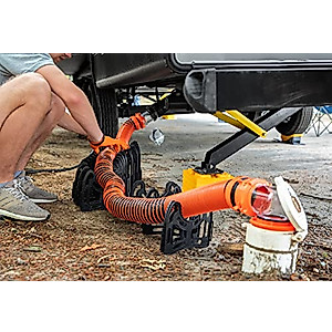 Camco RhinoEXTREME 15-Foot Camper/RV Sewer Hose Kit | Features TPE Technology for Abrasion Resistance and Crush Protection | Includes Pre-Attached Rhino Swivel Fittings (39861)