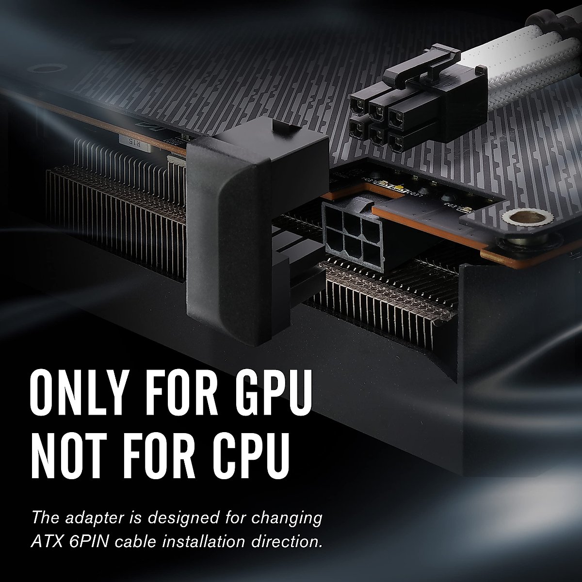 EZDIY-FAB GPU VGA PCIe 6 Pin U Turn 180 Degree Angle Connector Power Adapter Board for Desktop Graphics Card-Standard+Reverse Type 2-Pack