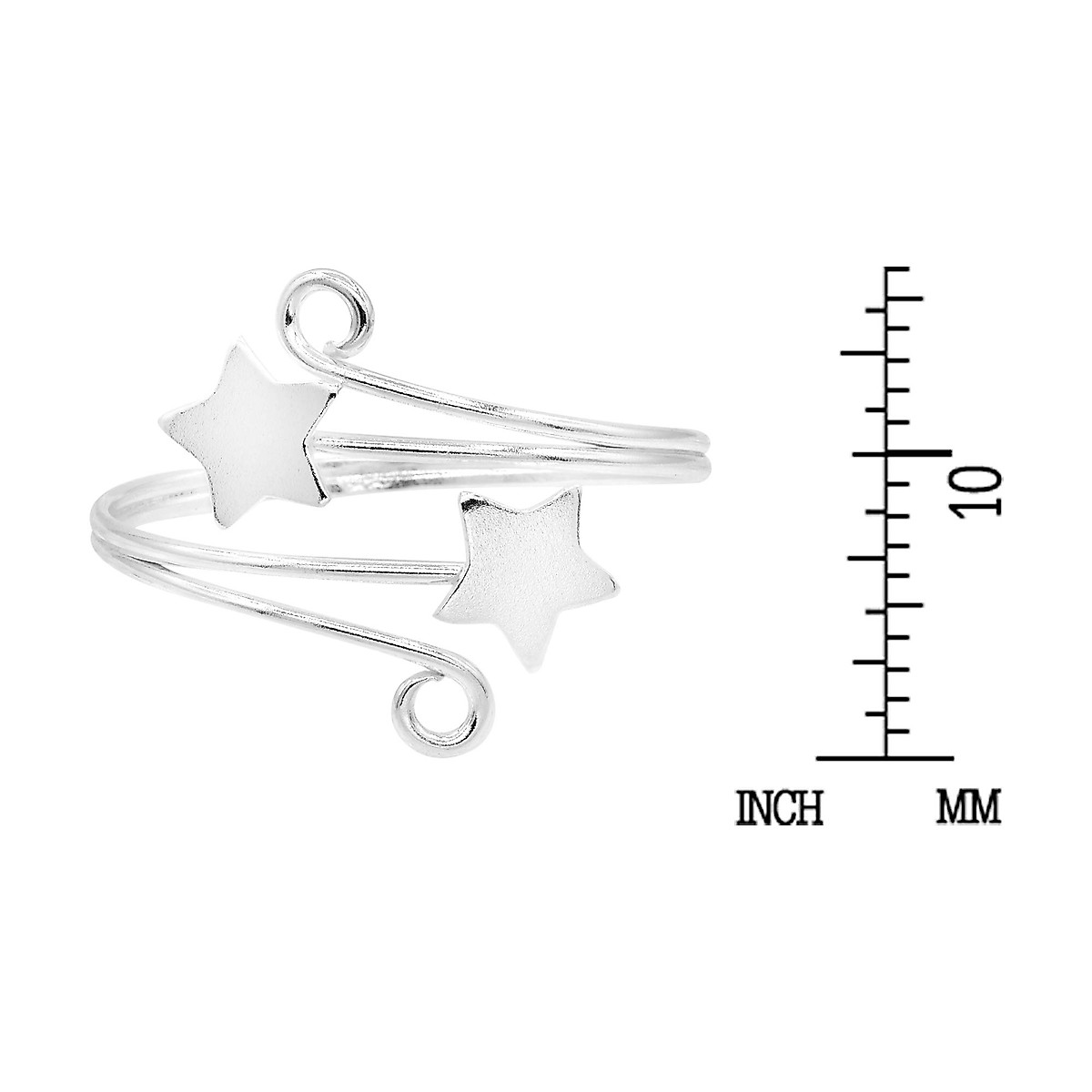 AeraVida Shooting Stars Wrap Swirl Wire Sterling Silver Toe Ring or Pinky Ring