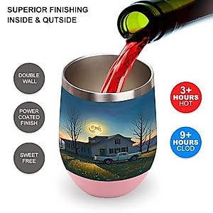 WYUSPGK 304 Stainless Steel Insulated Cup, An Old Abandoned House Print Smooth Rim, Durable & Reusable - Perfect for Office, Home, And Travel