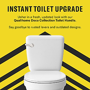 Qualihome Toilet Flusher Handle Replacement Kit - Universal Toilet Handle - Durable, Elegant, and Easy-to-Install Flush Lever (Chrome, Front Mount)