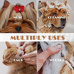 Sweetude 500 Pcs 6 Inch Dog Ear Cotton Swabs Long Cotton Swabs Pet Cotton Swabs Pets Ear Cleaner Swabs with Long Bamboo Handle for Dogs Cats Ear Cleaning Supply for Puppies and Pets