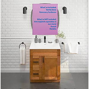Maple Shaker Sink Base Bathroom Vanity with Drawers 30" Ready-to-Assemble Cabinet