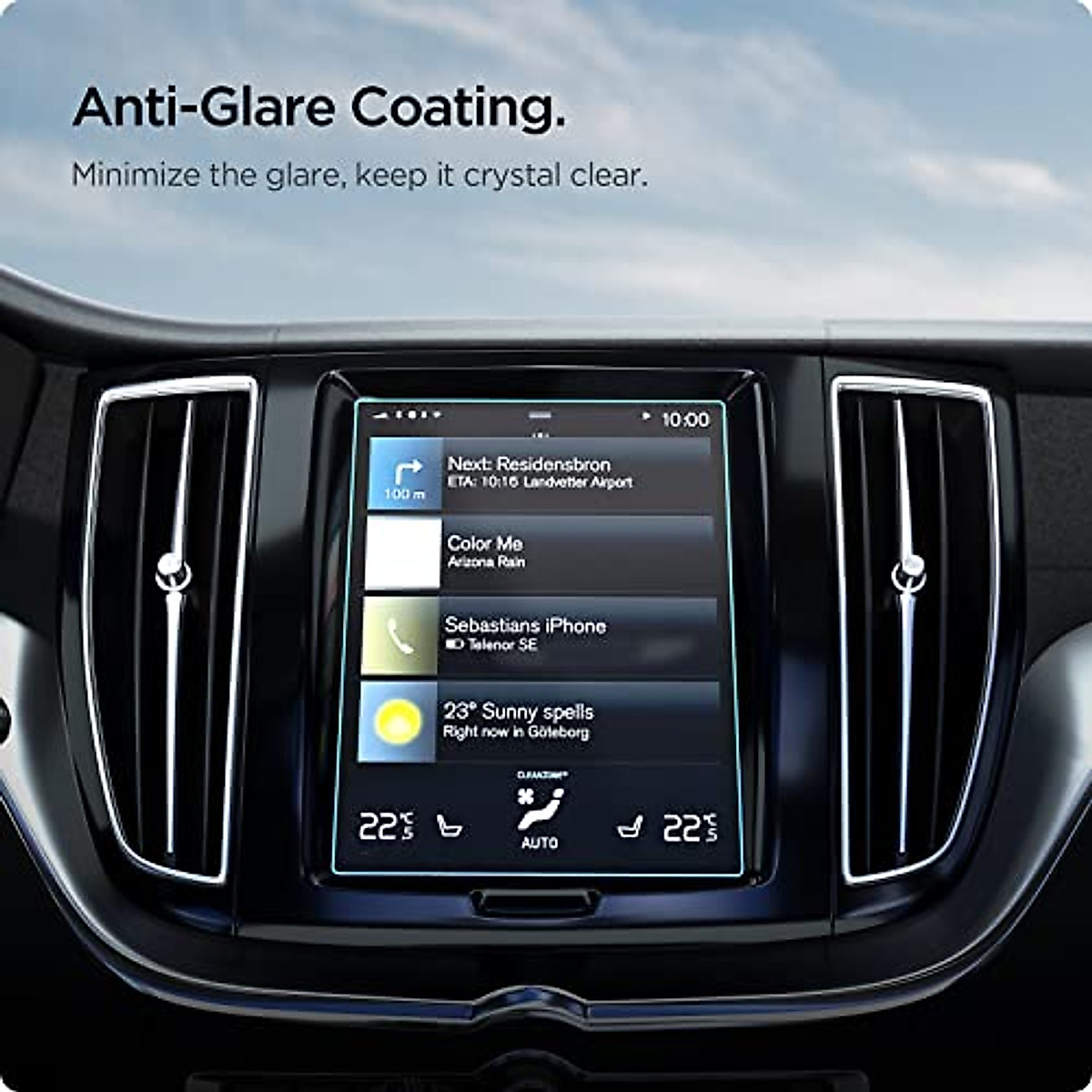Spigen Tempered Glass Screen Protector [GlasTR Slim] designed for Volvo XC40 (2021-2023), XC60 (2021-2023), XC90 (2021-2023), S60 (2018-2023), S90 (2017-2023), V60 (2019-2023) 8.7" Dashboard Touchscreen - Matte/Anti Fingerprint