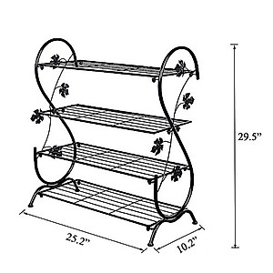 XJYBJF Iron Multi-Layer Shoe Rack Shelf Storage, Multifunctional Metal Shoe Stand Organizer Cabinet for Closet Bedroom Entryway